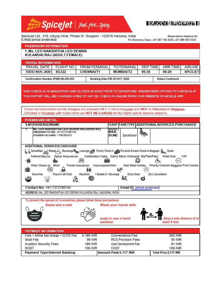 SpiceJet Flight Booking and Policies | PDF | Credit Card | Airport