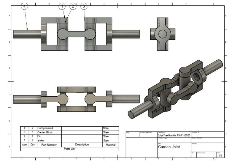 Vineel Mech Project Drawing v1 | PDF