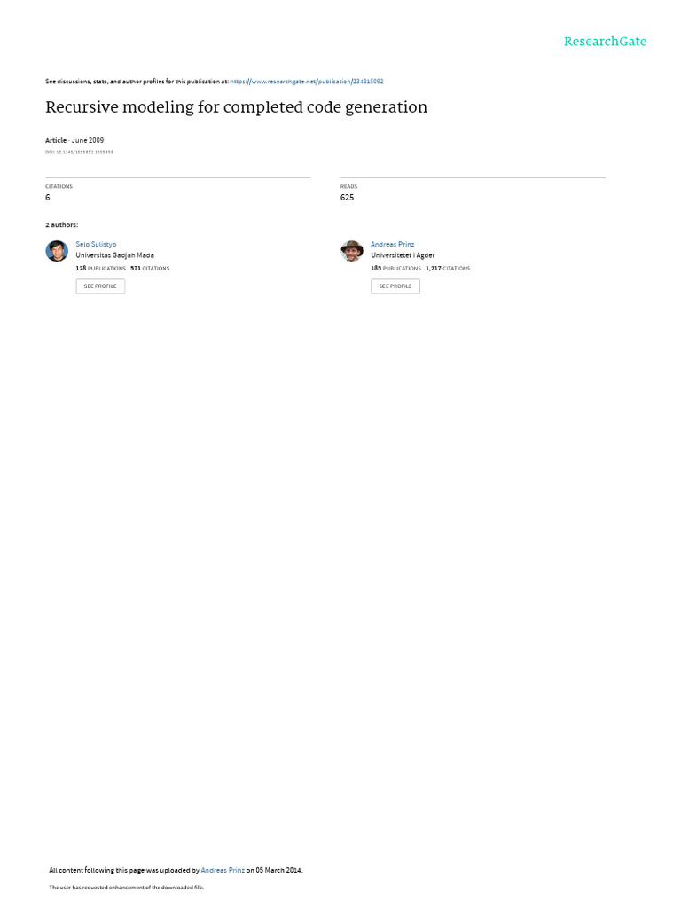 Recursive Modeling For Completed Code Generation | PDF | Unified Modeling Language | Conceptual ...