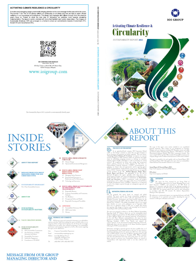 IOI 2021 Sustainability Report Overview | PDF | Sustainability ...