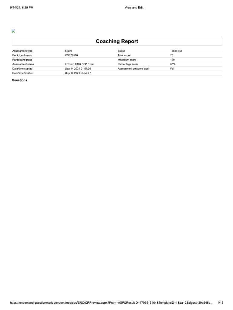 InTouch CSP2 | PDF