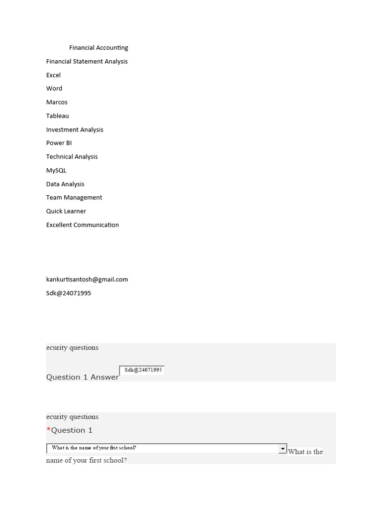 Financial Accounting Skills & Analysis Tools | PDF
