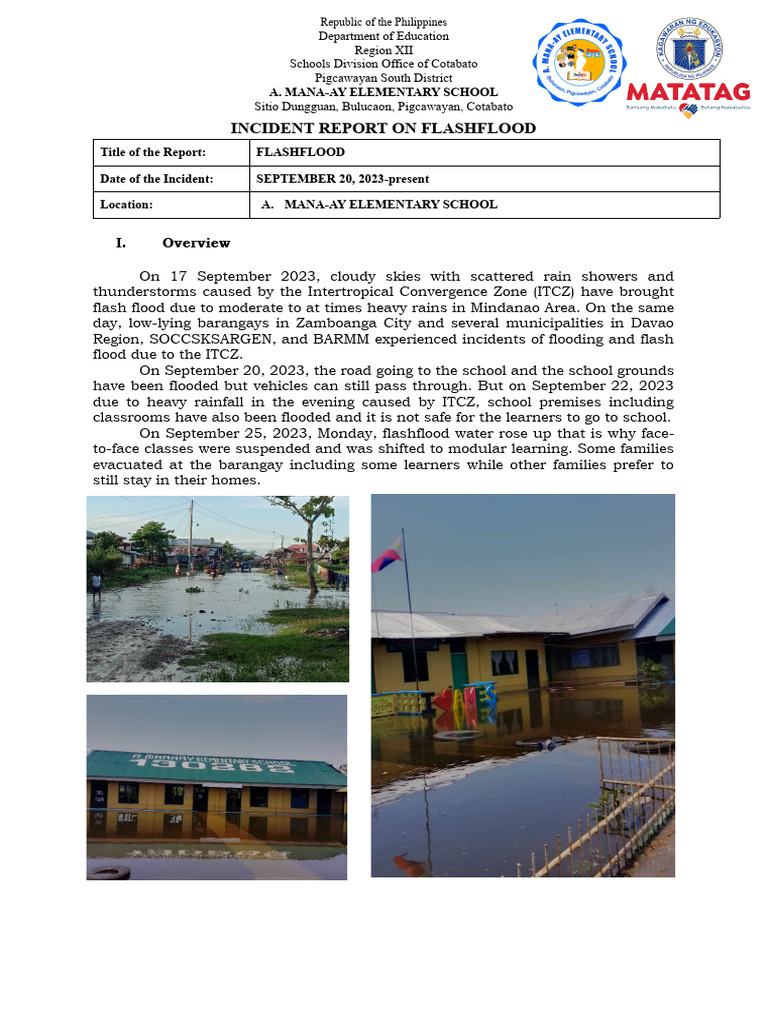 Incident Report Flood-sep 25 2023 | Download Free PDF | Flood | Rain