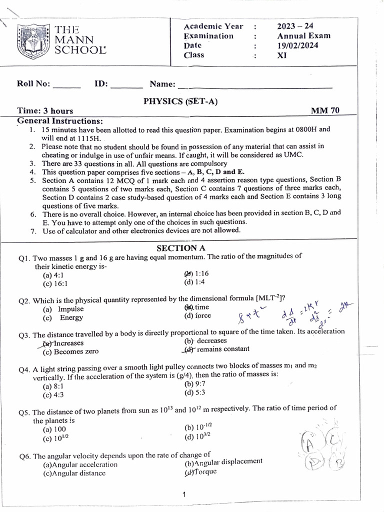 Physics Question Paper.. | PDF | Force | Oscillation