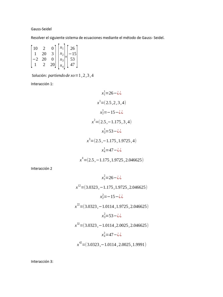 Gauss seidel | Descargar gratis PDF | Matemáticas Aplicadas | Análisis ...