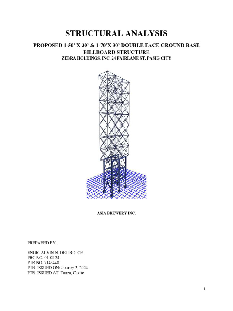 Asia Brewery Inc Billboard Analysis | PDF | Structural Steel | Structural Load