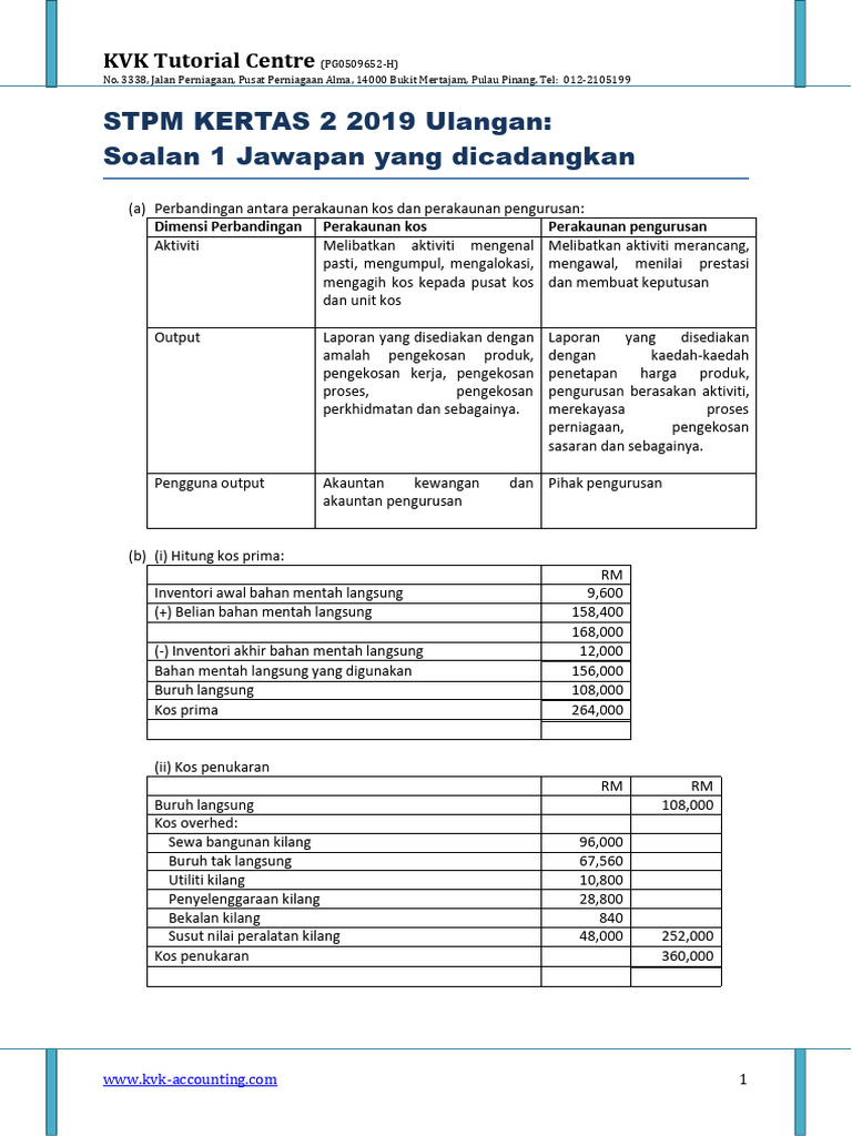 STPM K2 2019 Ulangan S1 Jawapan | PDF