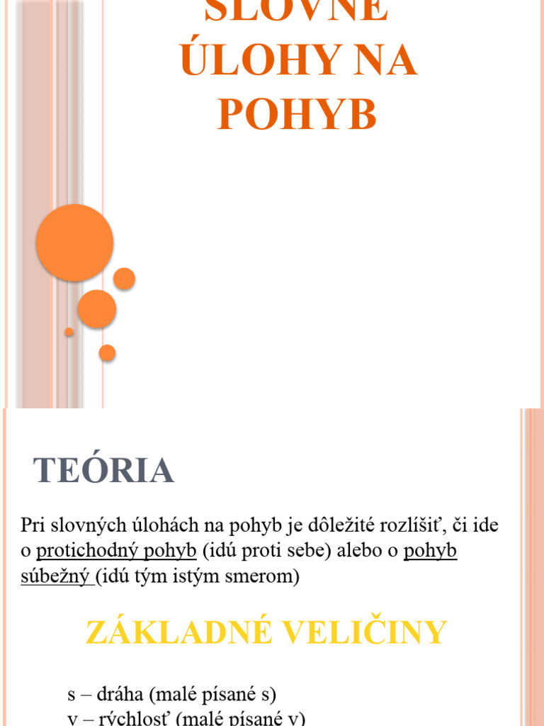 Slovné Úlohy Na Pohyb-1 | PDF