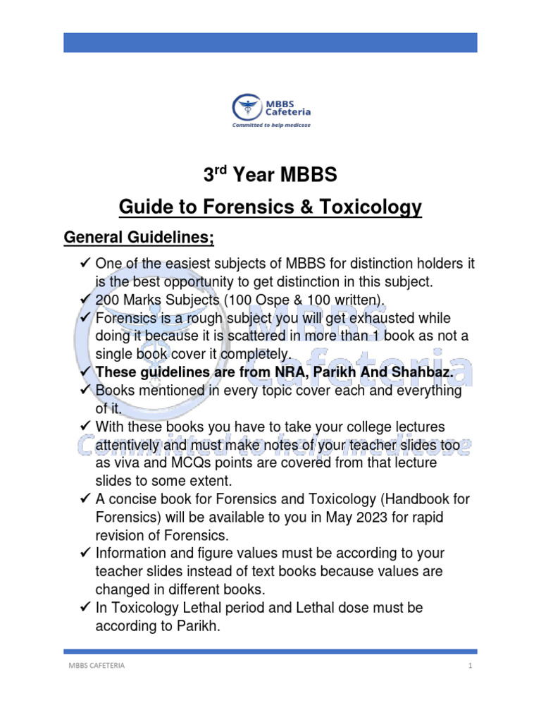 Forensic Guidelines by Mbbs Cafeteria-1 | PDF | Cartridge (Firearms ...
