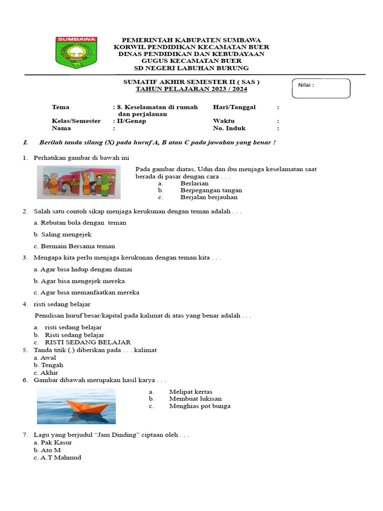 Soal Tema 8 Kls 2 | PDF