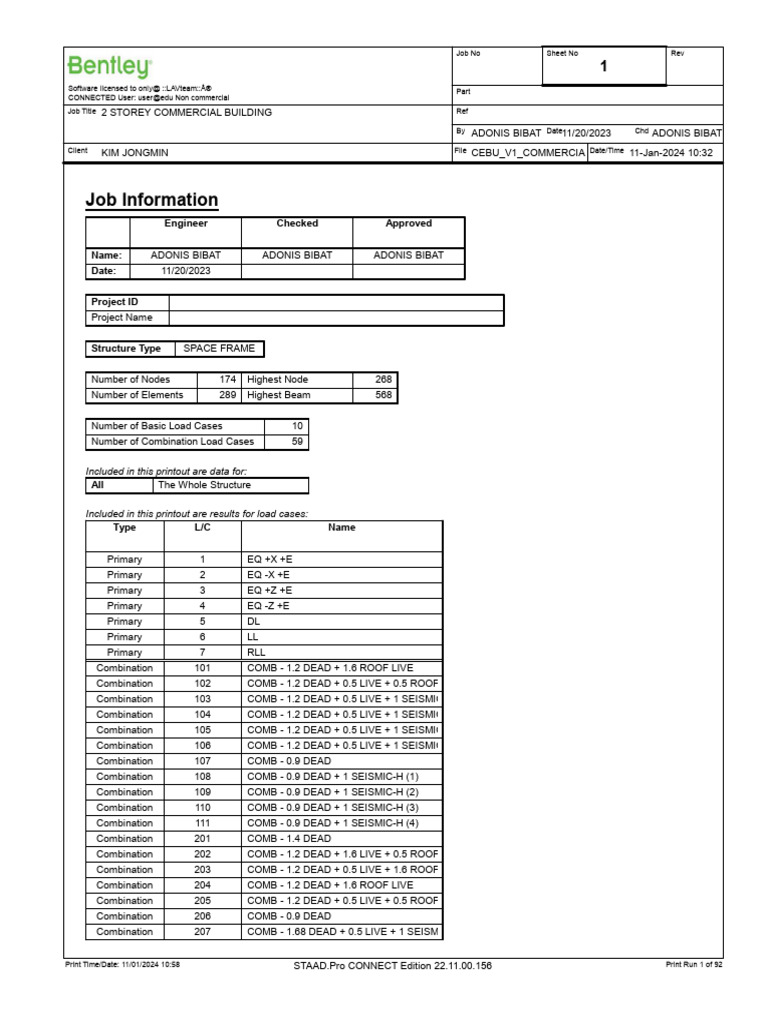 STAAD Cebu Structural Analysis SUMMARY | PDF | Computing | Software Engineering