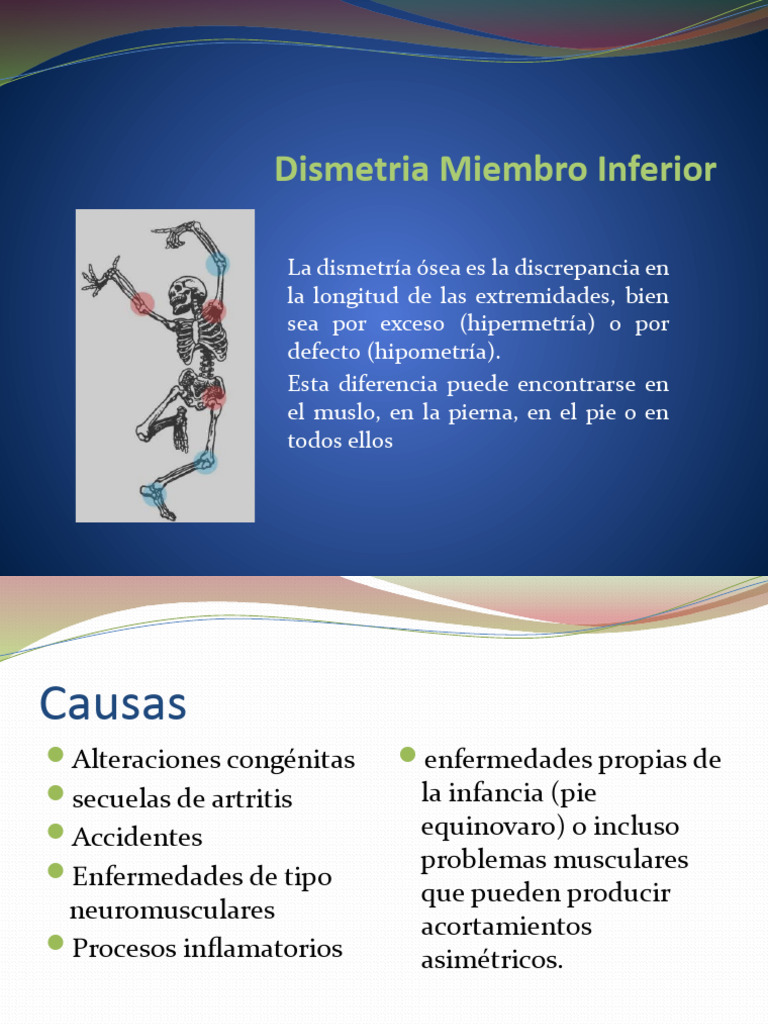 Dismetría de Miembros Inferiores: Causas y Tratamiento | PDF | Rodilla ...