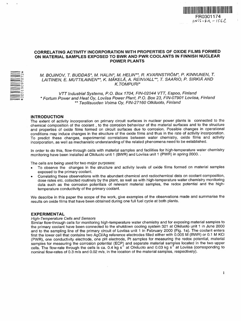 Correlating Activity Incorporation With Properties of Oxide Films Formed | PDF | Stainless Steel ...