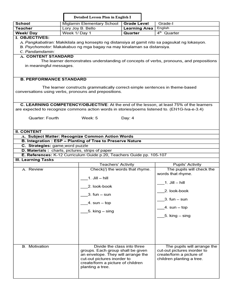 Final Lesson Plan | Download Free PDF | English Language | Lesson Plan