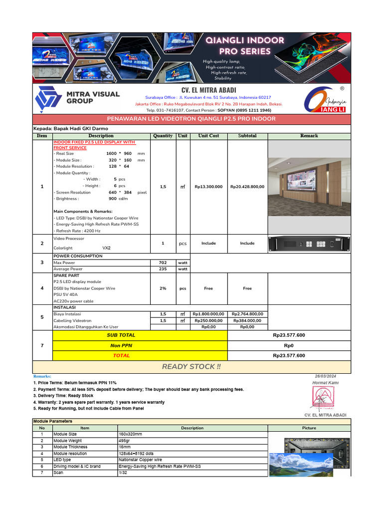 SOFYAN PENAWARAN - P2.5 Pro Indoor 160x96 GKI | PDF | Information And Communications Technology ...