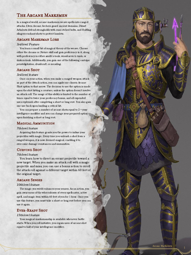 The Arcane Marksmen and The Arcane Warden - The Homebrewery | PDF | Armour | Marksman