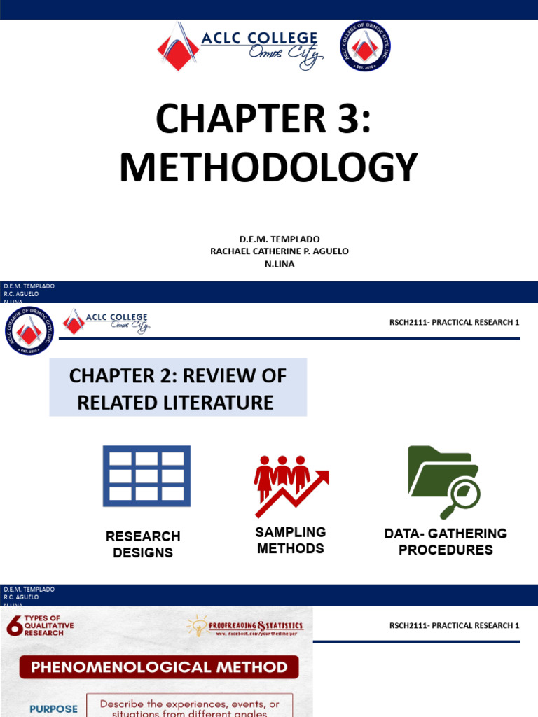 Lesson 5 Chapter 3 Methodology | PDF | Questionnaire | Sampling (Statistics)