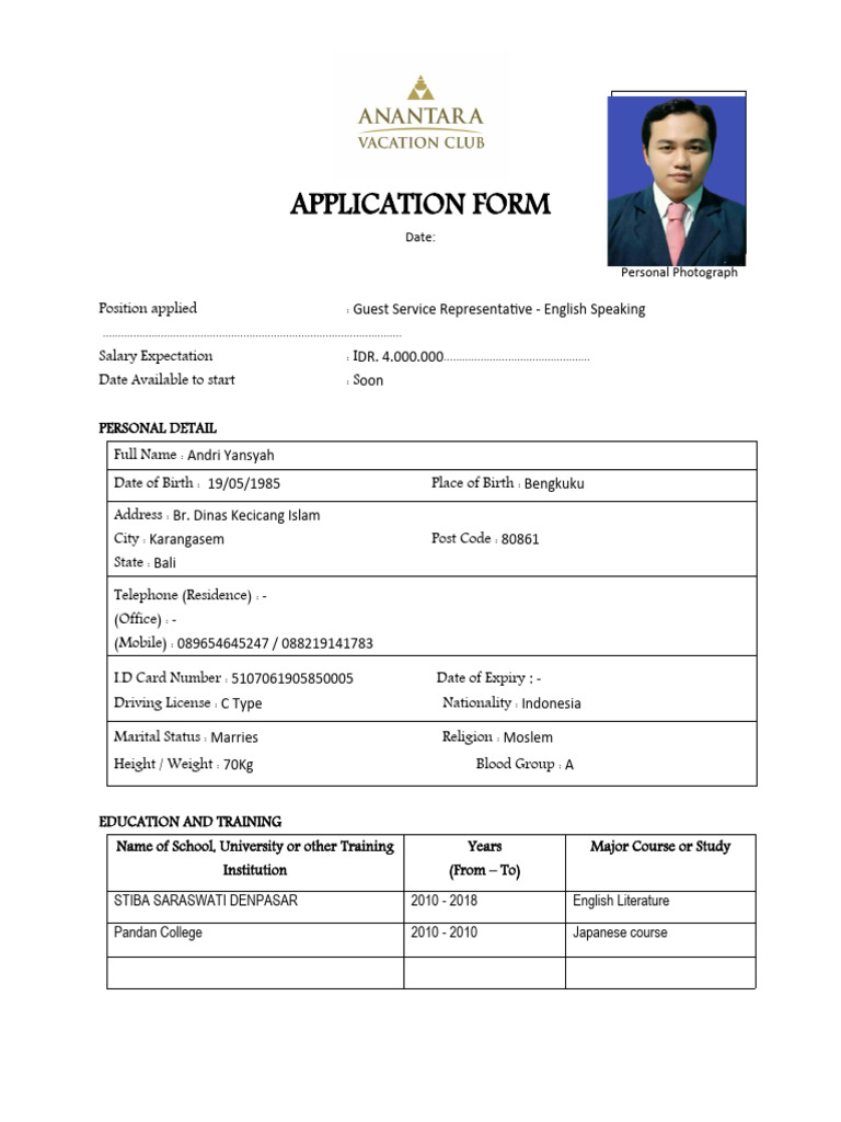 Guest Service Representative Application | PDF