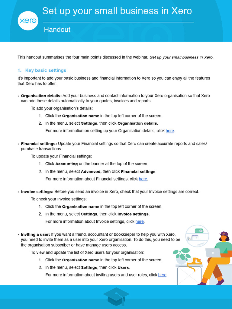 Set up your small business in Xero handout | Download Free PDF ...