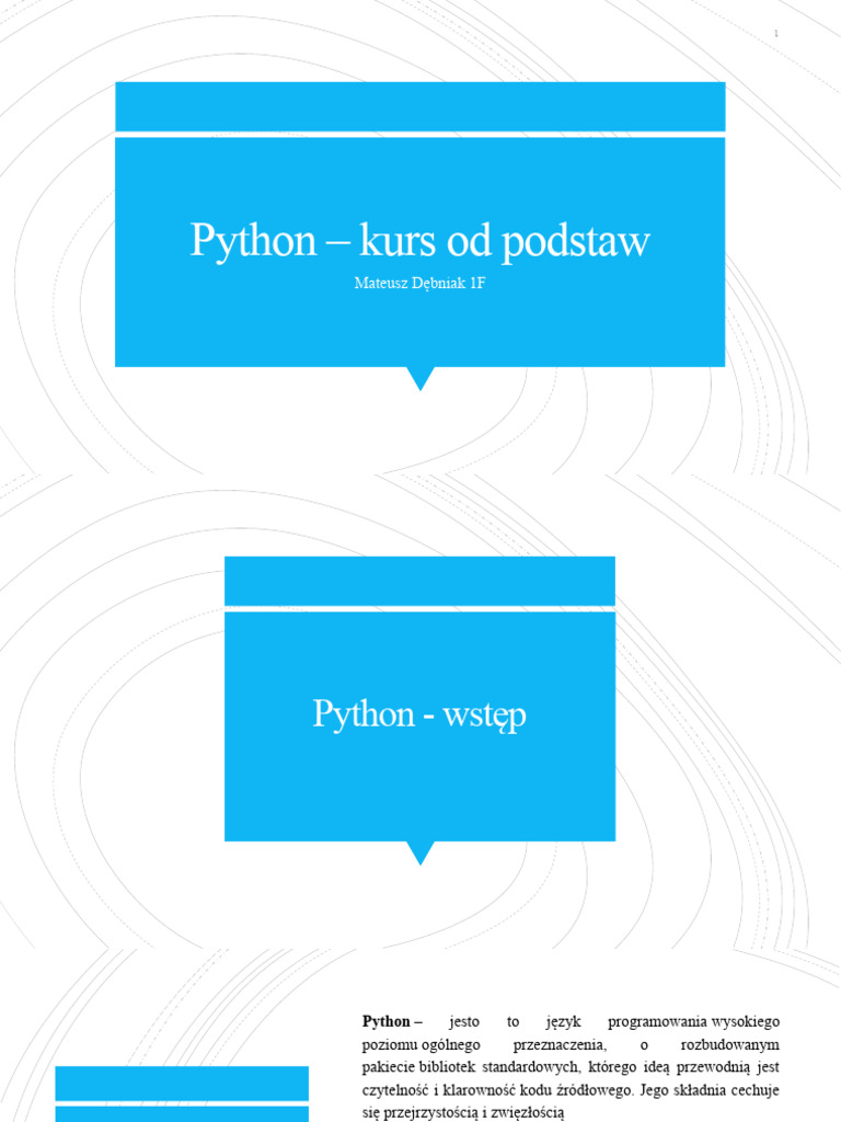 Python Kurs Od Podstaw | PDF