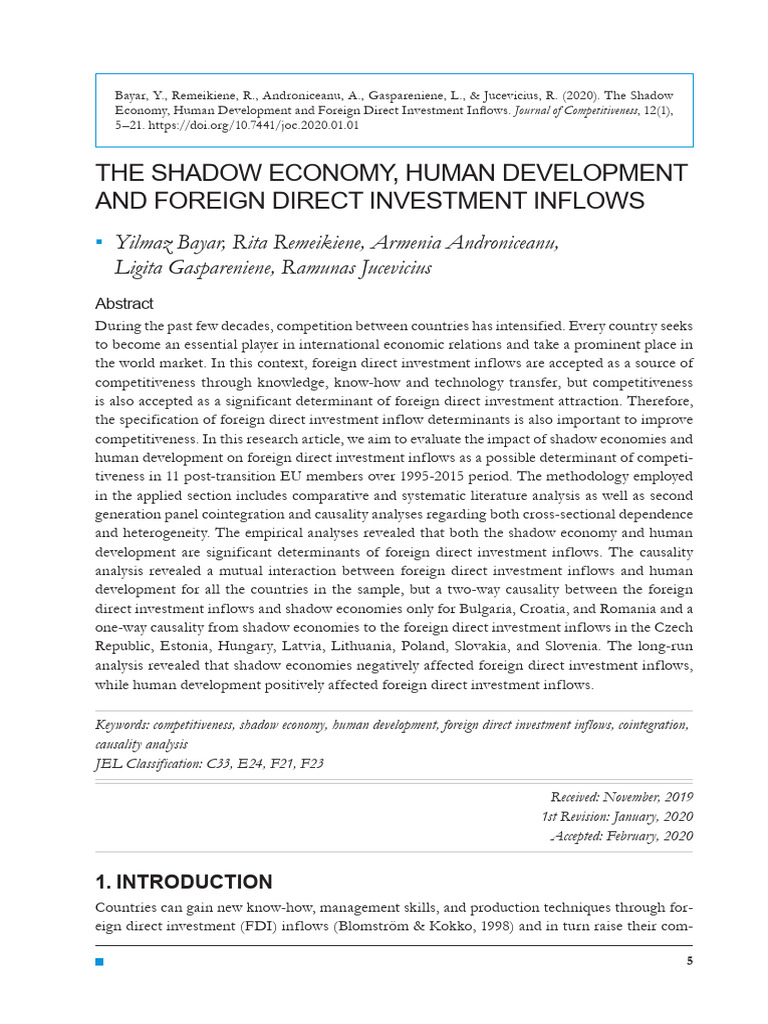 Jurnal Shadow Economy | PDF | Foreign Direct Investment | Taxes