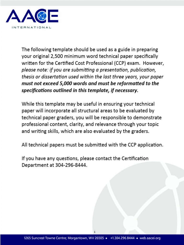 CCP Technical Paper Template | PDF | Equations | Abstract (Summary)
