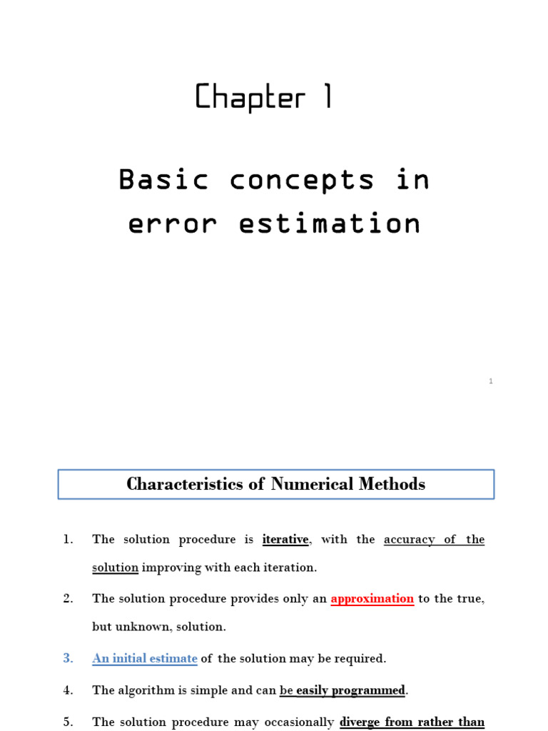 Chapter 1 Basic Concepts of Error Estimation | PDF | Significant Figures | Numerical Analysis