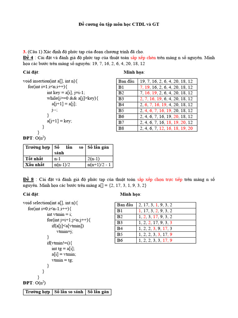 Đề Cương CTDLGT | PDF