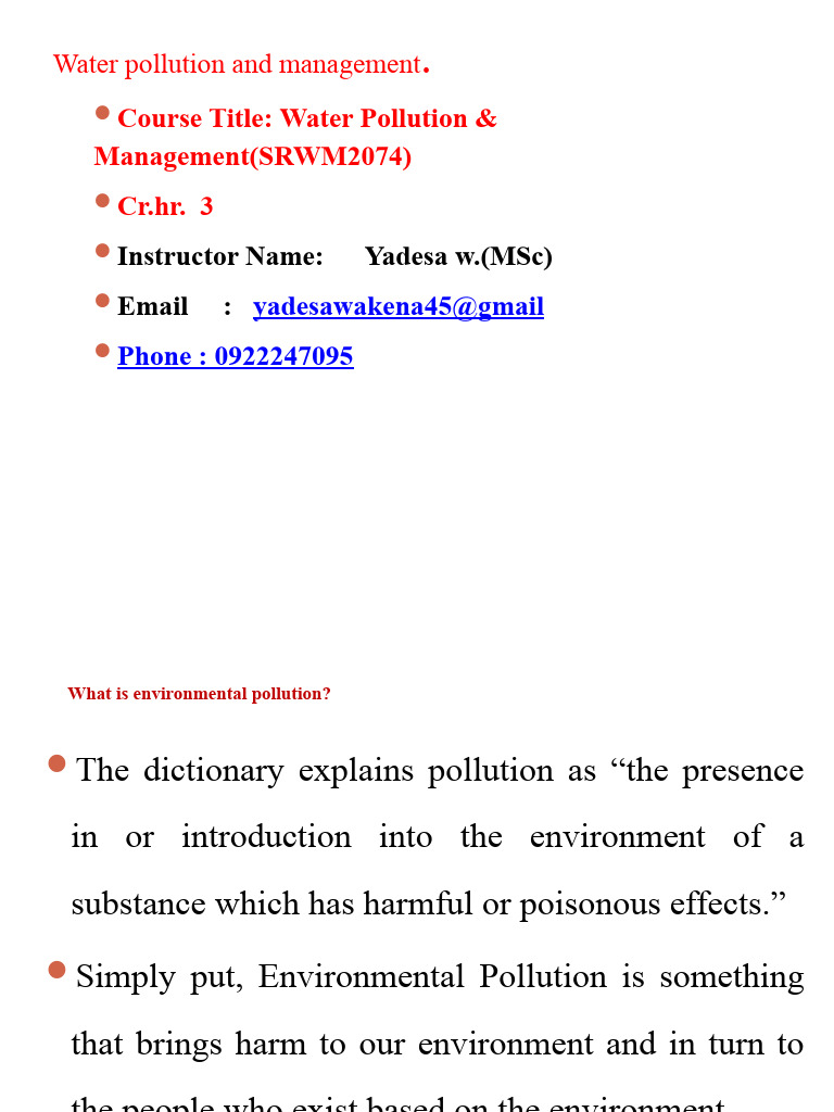 Water Polution For Tutorial | PDF | Eutrophication | Water Pollution