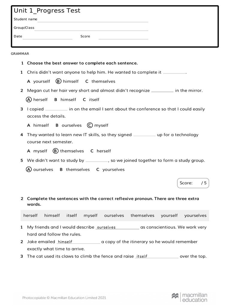 Unit 1_Test_KEY | PDF | Twin | Extraversion And Introversion