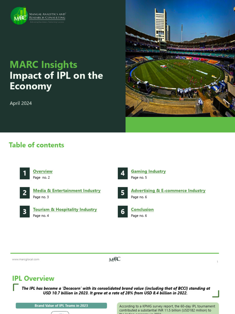 Batting For Growth Impact of IPL On The Indian Economy | PDF | Finance ...