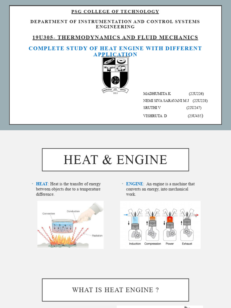 19U305-Thermodynamics and Fluid Mechanics: Complete Study of Heat Engine With Different ...