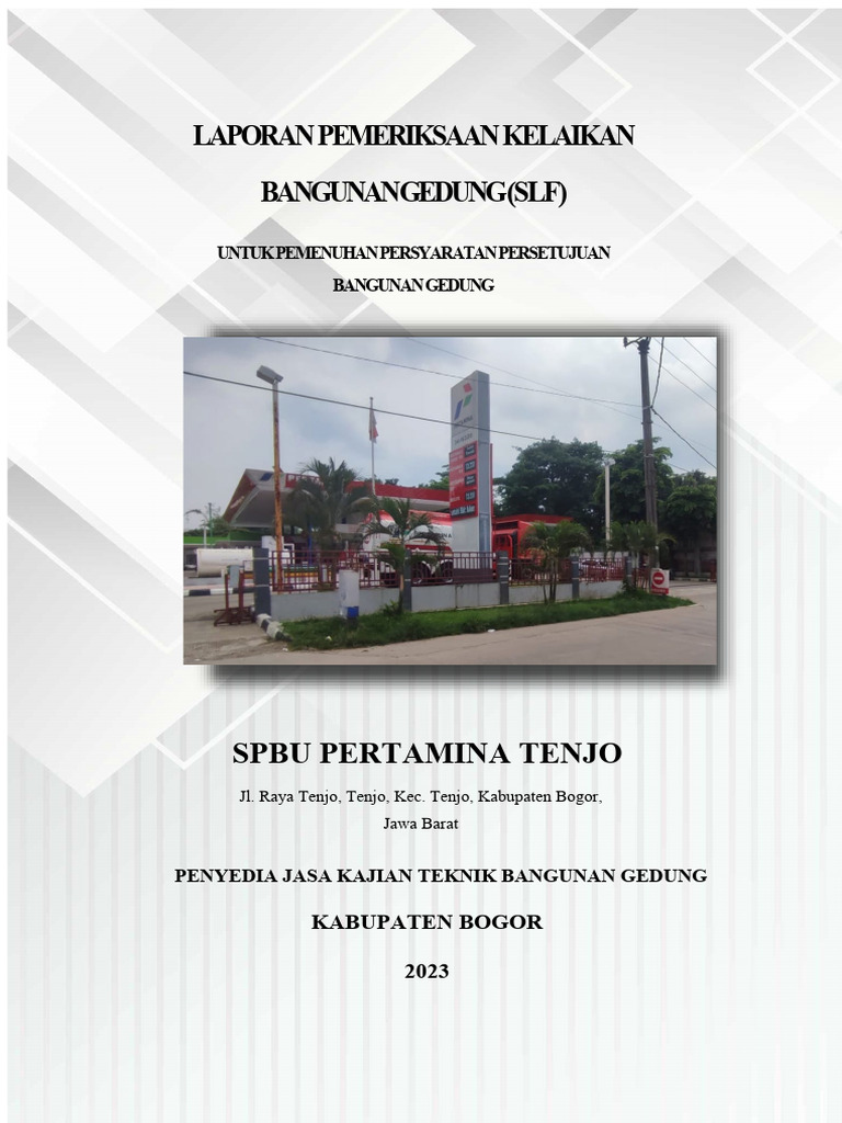 Sertifikat Laik Fungsi Spbu Tenjo | PDF