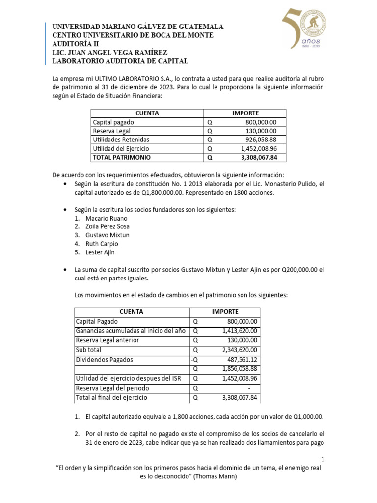 Laboratorio Capital | PDF | Compartir (Finanzas) | Dividendo