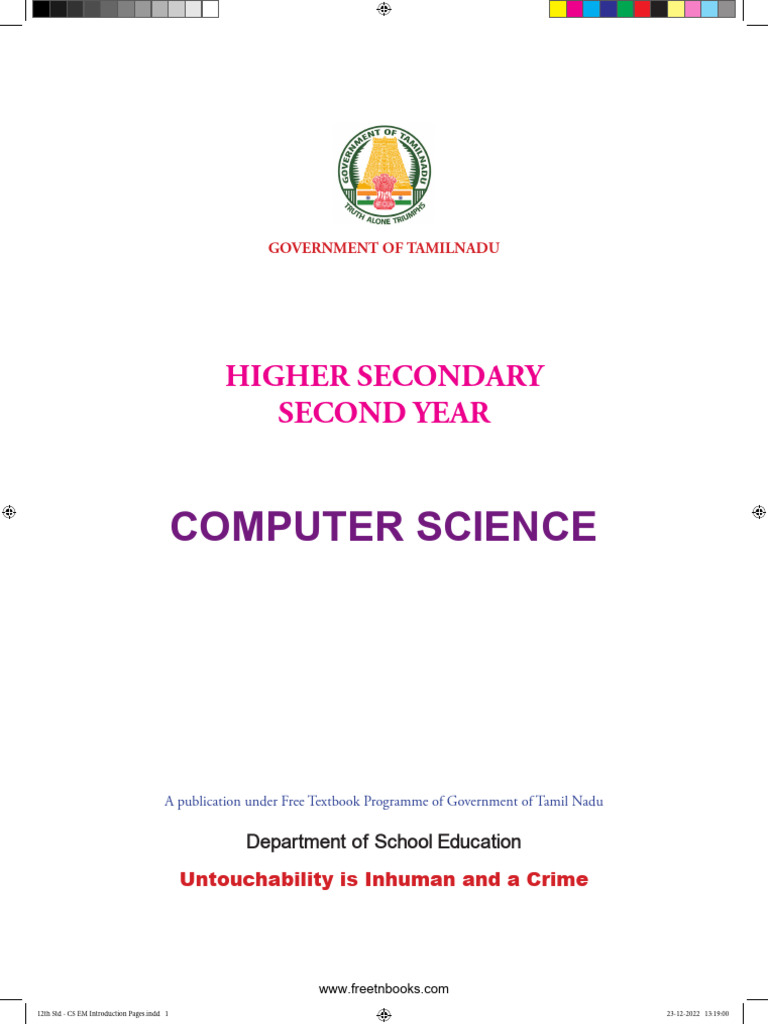 12th Computer Science EM FTB V23-1 | PDF | Parameter (Computer Programming) | Computer Science
