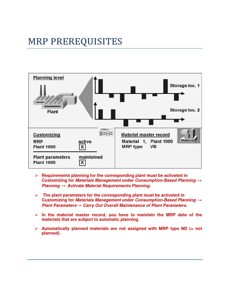 SAP MRP Run Setup and Prerequisites | PDF