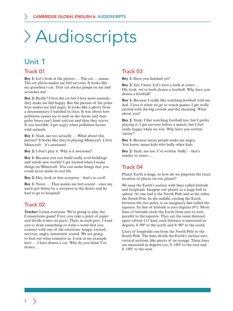 GE 6 Audioscripts | PDF | Malala Yousafzai | Foods