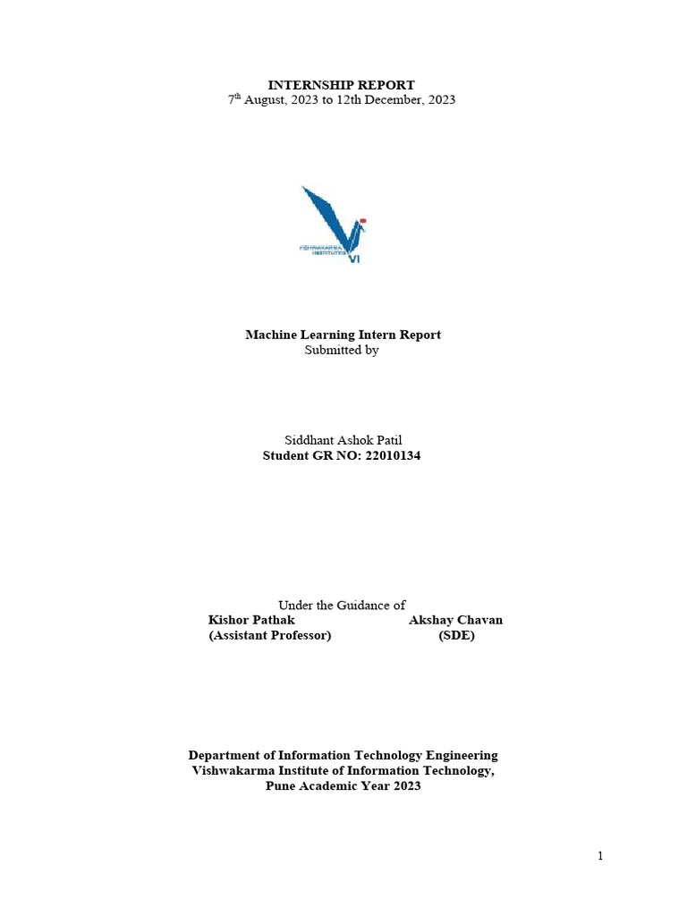 Siddhant Patil - INTERNSHIP REPORT | PDF | Deep Learning | Optical ... Siddhant Patil - INTERNSHIP REPORT | PDF | Deep Learning | Optical ...