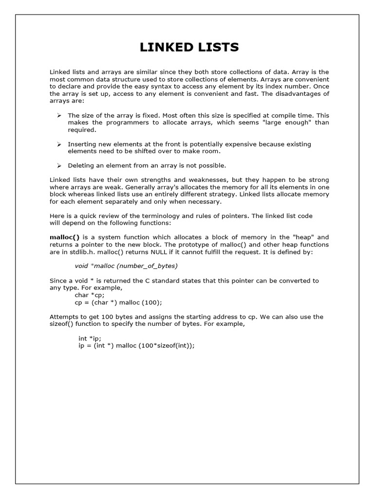 Unit-2 - Linked List | Download Free PDF | Pointer (Computer Programming) | Computer Programming