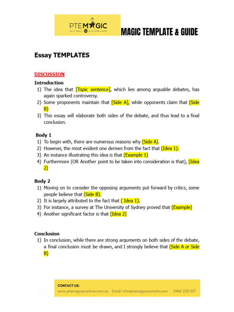 MAGIC TEMPLATE (65-79 Tuong Ung Band 6.5, 7., 8. Ielts) | PDF ...