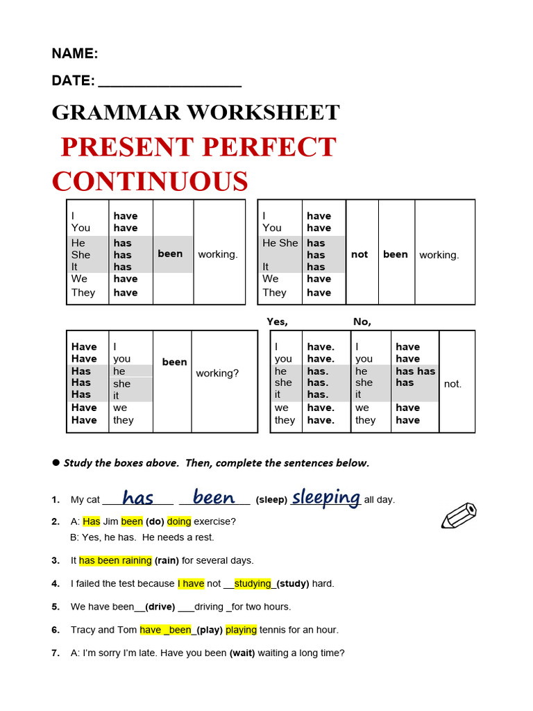 Present Perfect Progressive | PDF