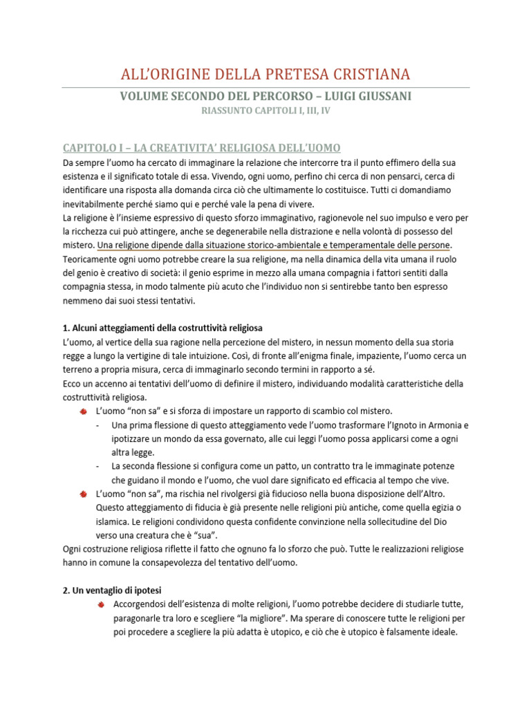 All'Origine Della Pretesa Cristiana | PDF
