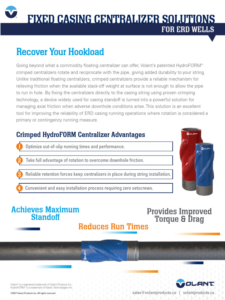 Fixed Casing Centralizer Solutions | PDF | Home & Garden | Technology ...