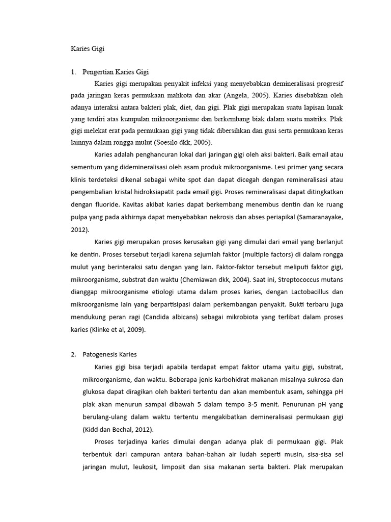 Patogenesis Karies Gigi dan Mekanismenya | PDF