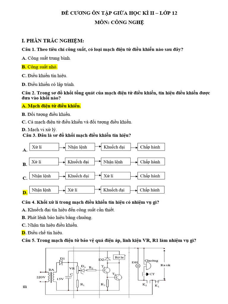 Cn12 - đề Cương Ôn Tập Giữa Học Kì II | PDF