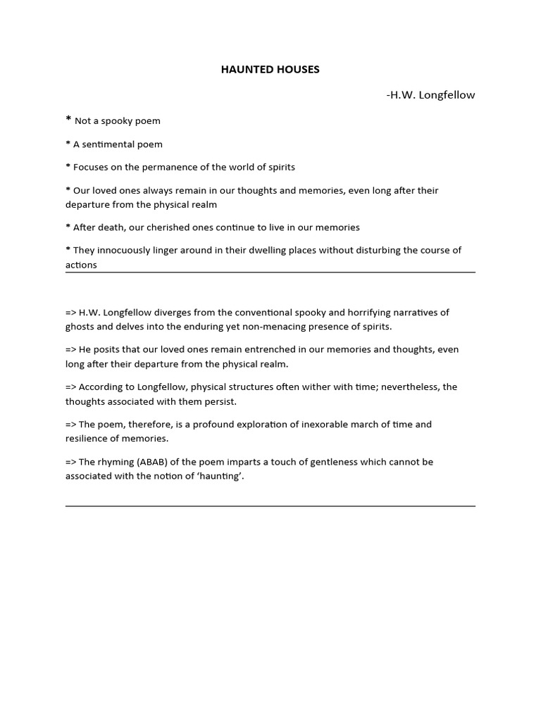 Haunted Houses | PDF | Ghosts | Poetry