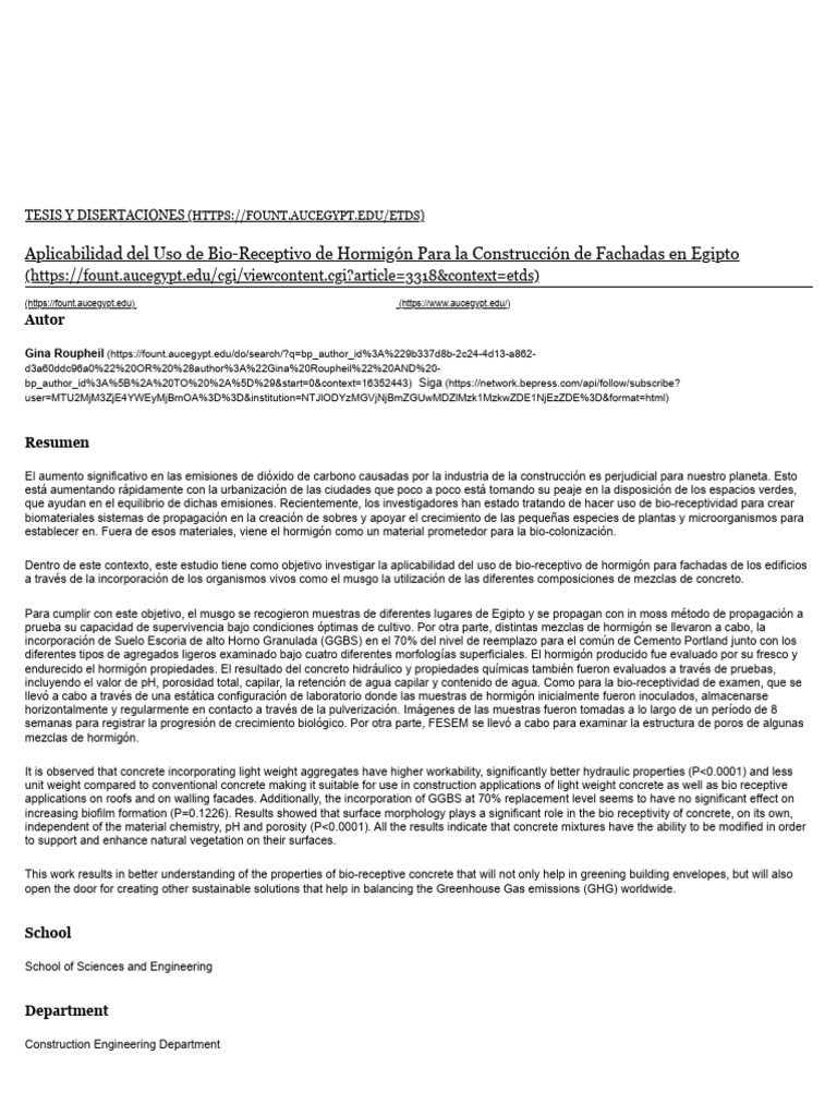 Applicability of Using Bio-Receptive Concrete For Building Facades in ...