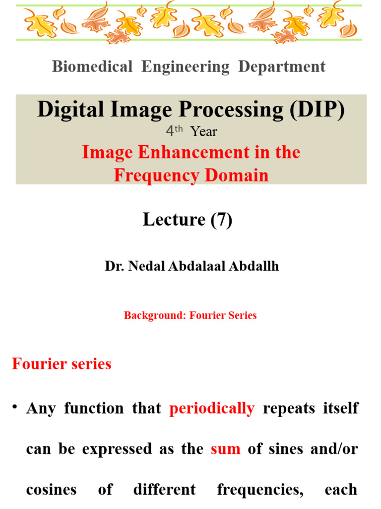 DIP Lecture | Download Free PDF | Fourier Transform | Discrete Fourier ...