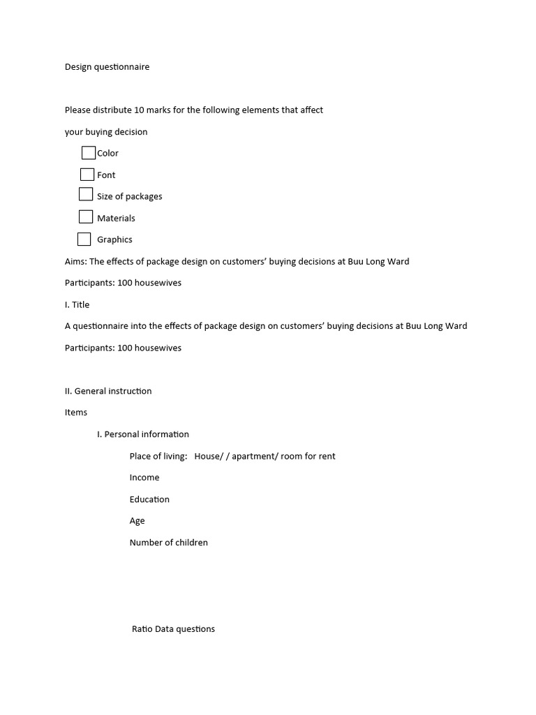 Design Questionnaire (2) | Download Free PDF | Likert Scale