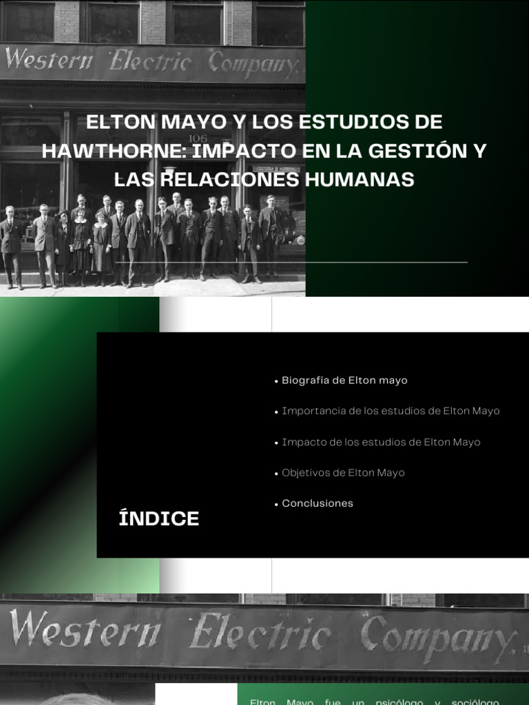 Elton Mayo y el Impacto de Hawthorne | PDF | Conceptos psicologicos ...